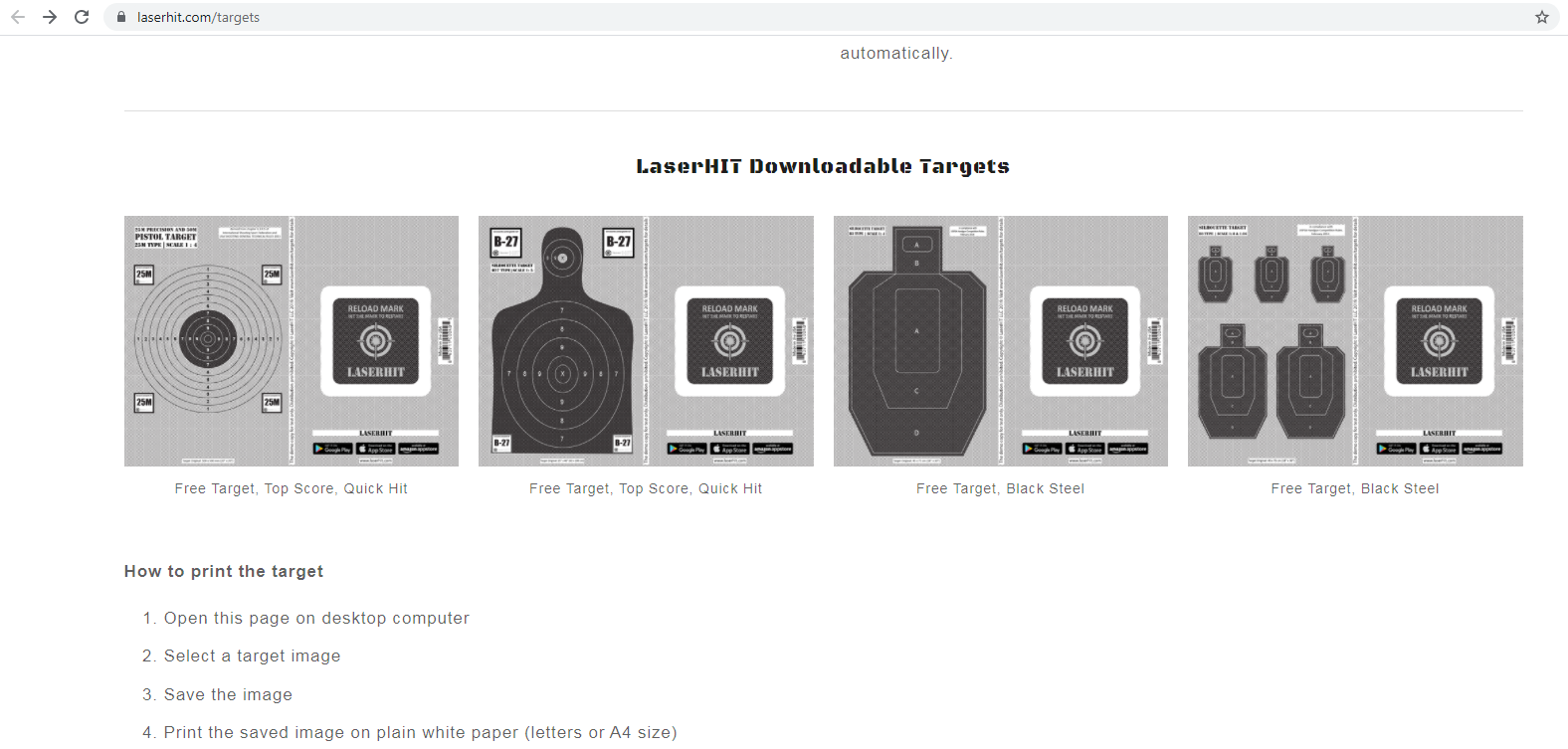 Cartuș laser și LaserHit – arme vechi
